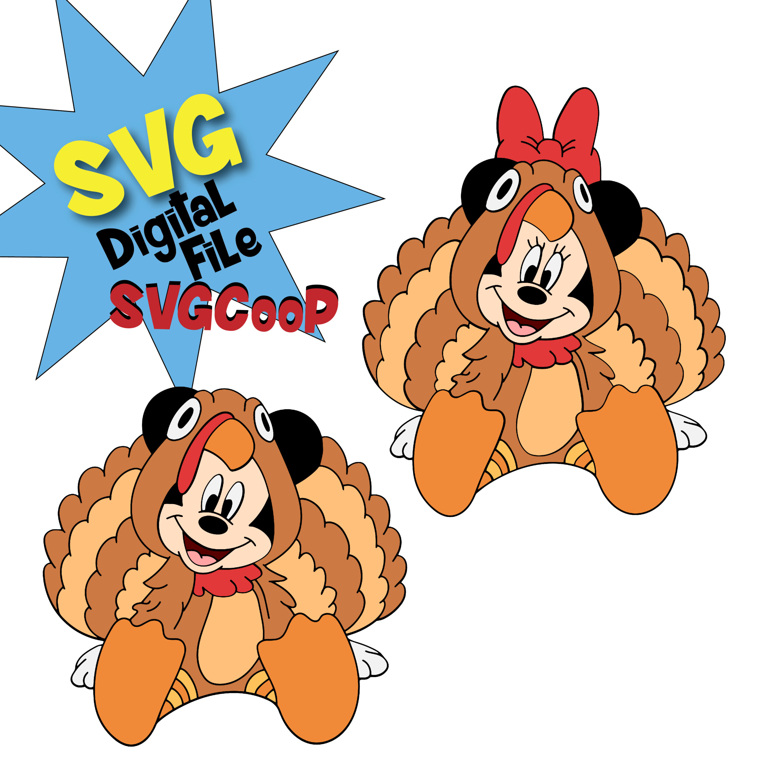 Mickey and Minnie as Turkey’s – SVGCooP