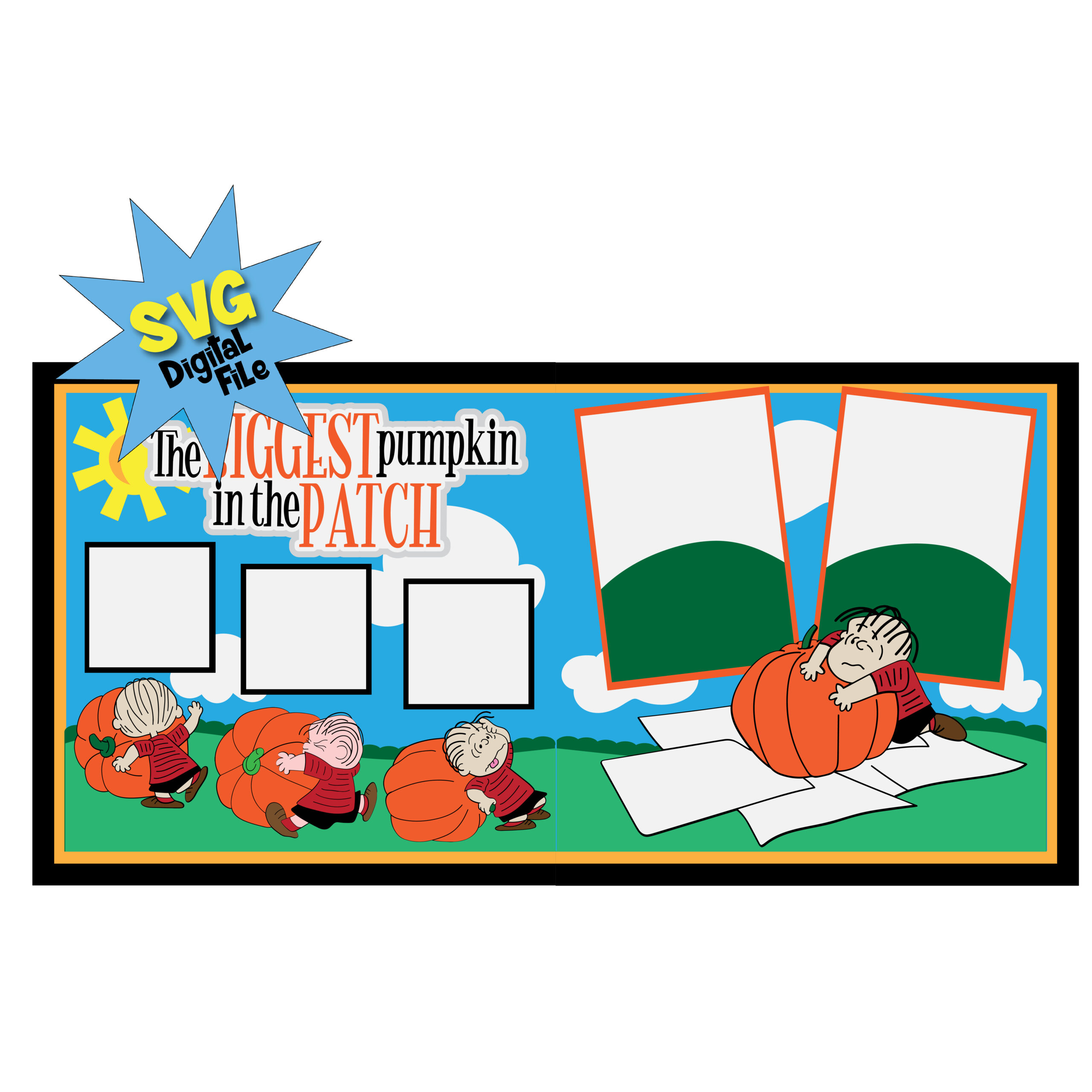Biggest Pumpkin in the Patch Double Page Layout – SVGCooP