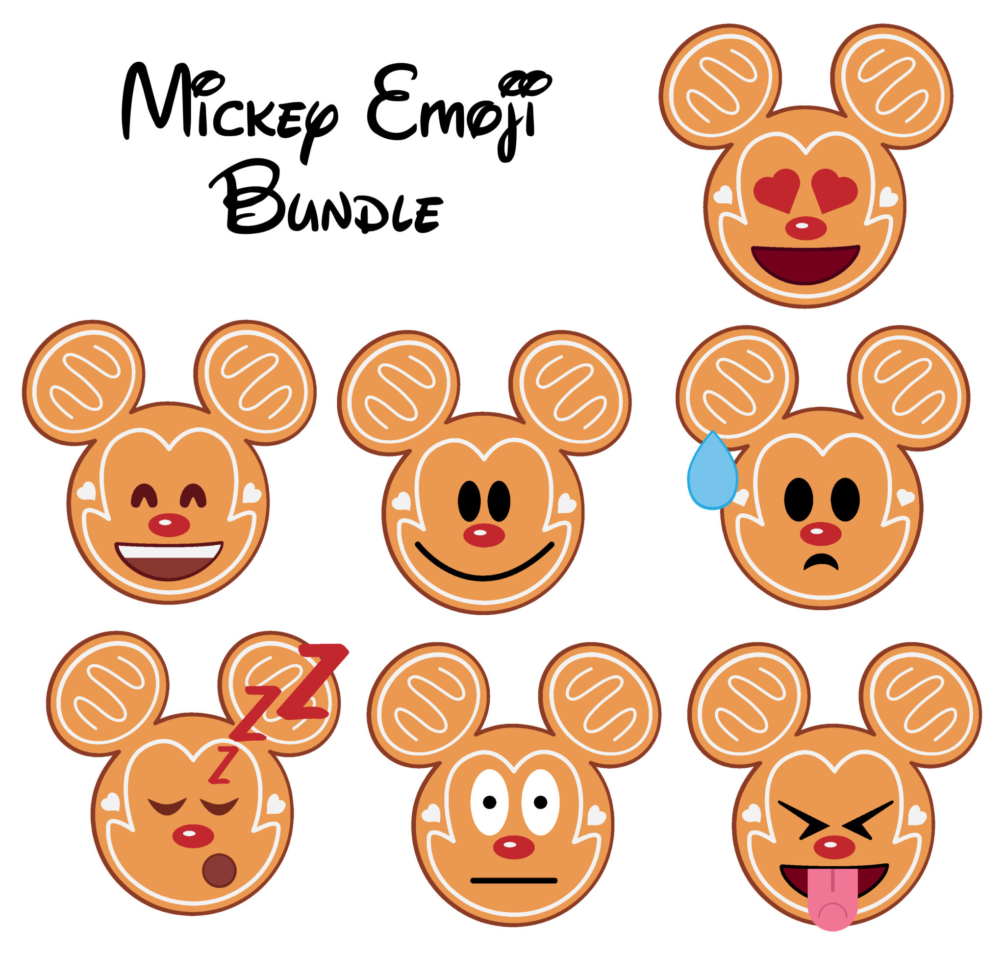 Mickey Head Emoji Bundle – SVGCooP