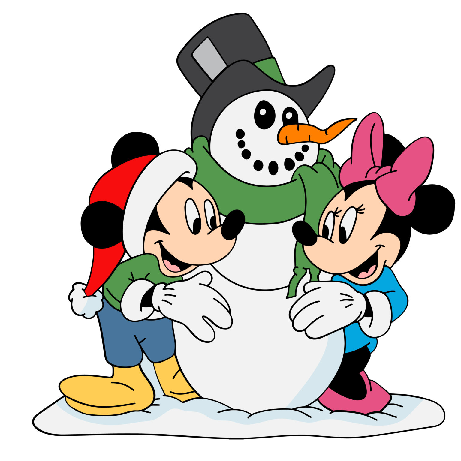Mickey Minnie with Snowman – SVGCooP