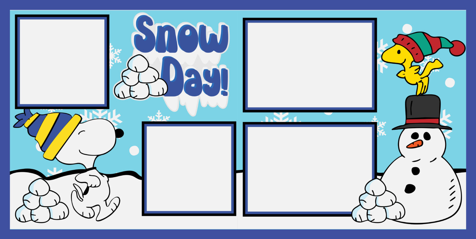 Peanuts Snoopy Snow Day double 12×12 Layout – SVGCooP